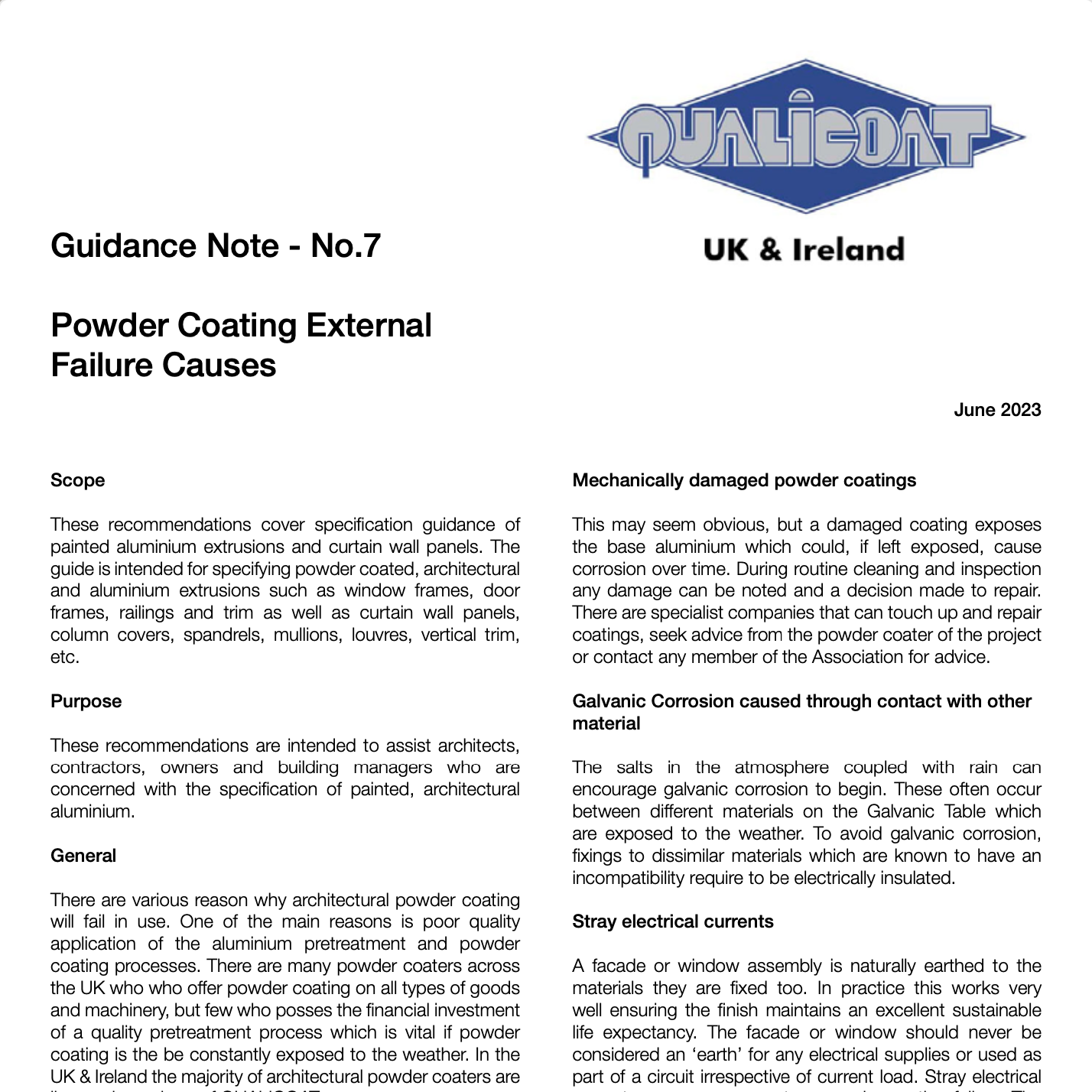 Documents & Services — QUALICOAT UK & Ireland