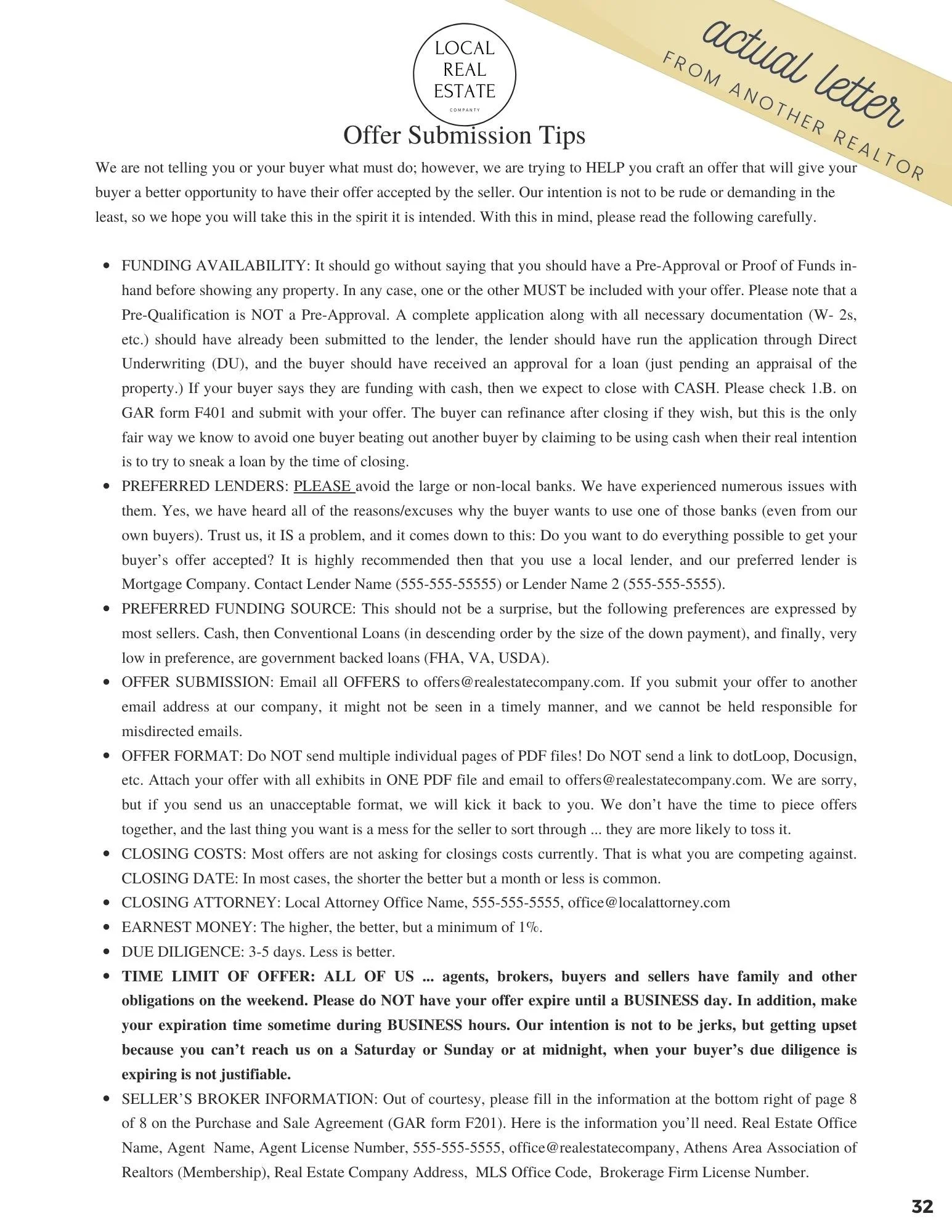 Writing An Offer — Georgia Move Realty