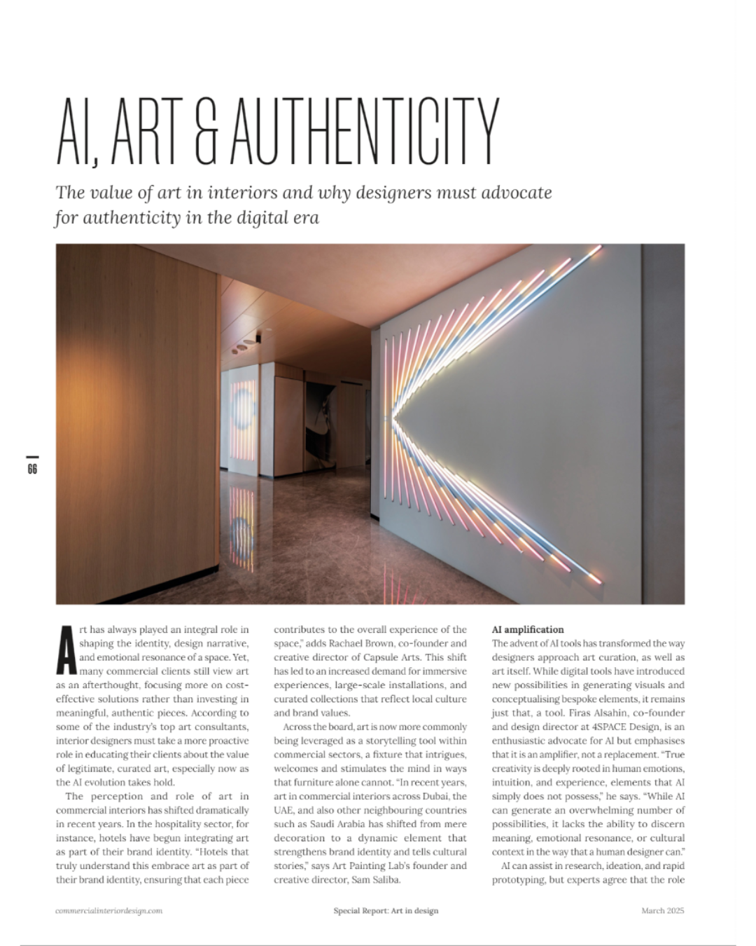 Featured in CID: AI, Art & Authenticity in Interiors | Capsule Arts