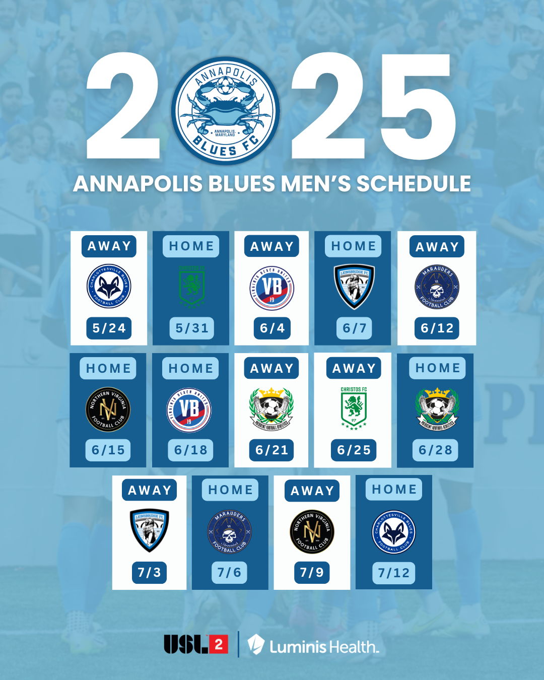 SCHEDULE — Annapolis Blues FC