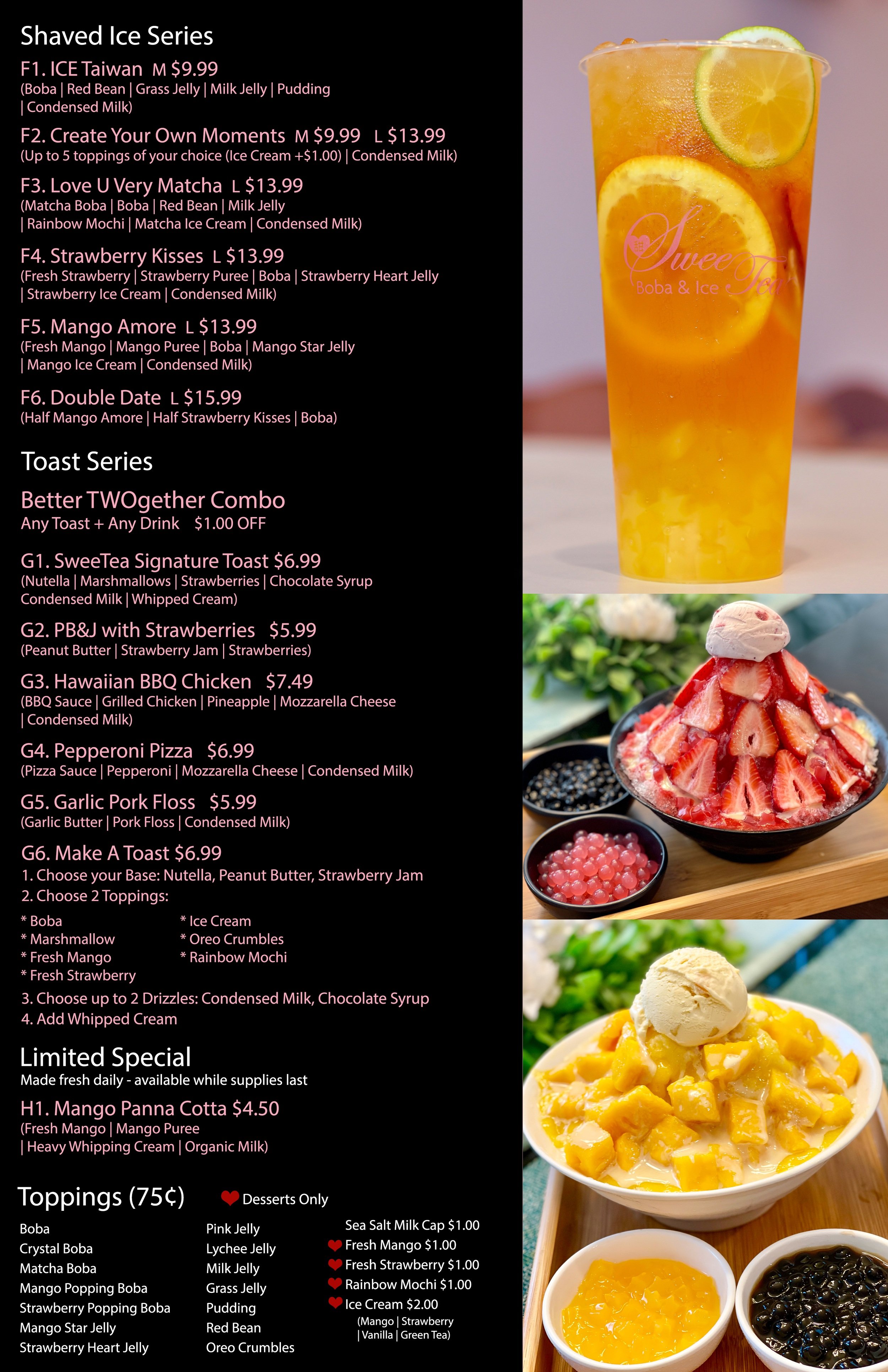 Menu — SweeTea Boba & Ice