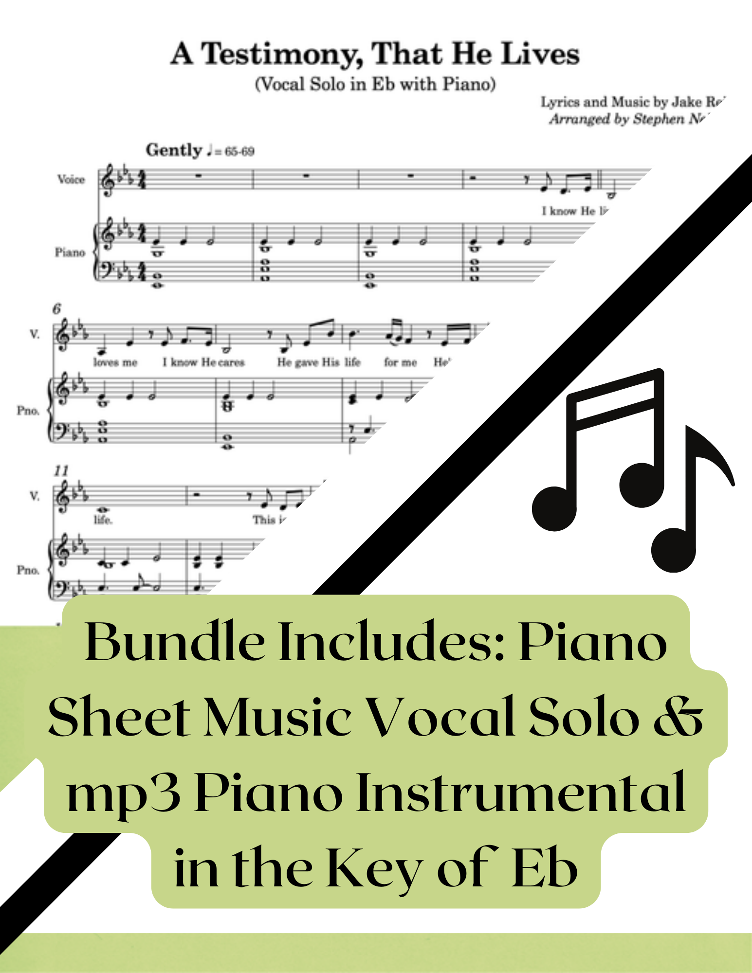 A Testimony, That He Lives – Sheet Music Only (F, Vocal Solo, 2 Copies ...