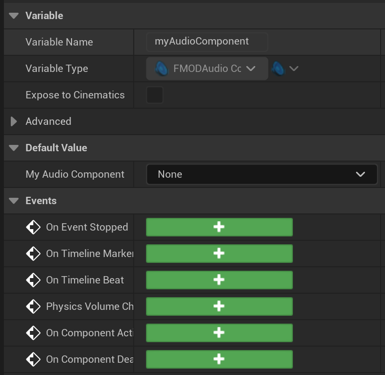 FMOD Properties in Unreal Engine 5 - C++ (Events, Instances, snapshots ...