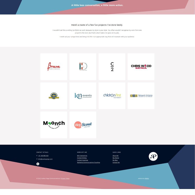 Website for copywriter developed by a Squarespace web Designer, Bayside ...