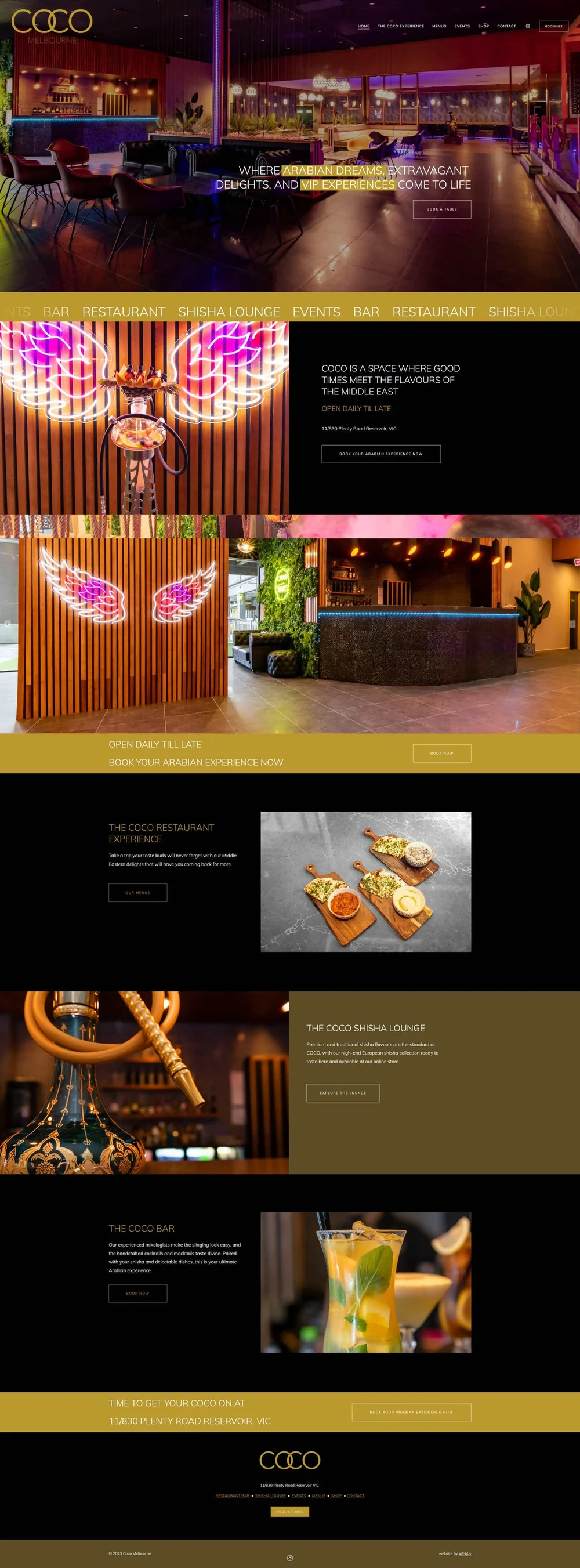 Website for restaurant & bar developed by a Squarespace web Developer ...