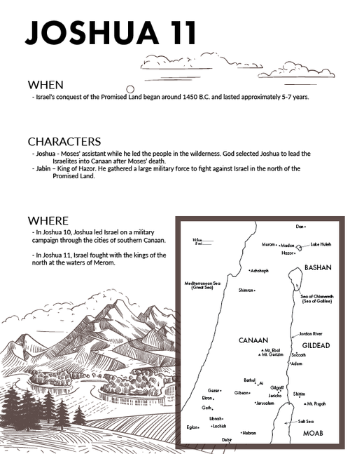Joshua 11 Summary - 5 Minute Bible Study — 2BeLikeChrist