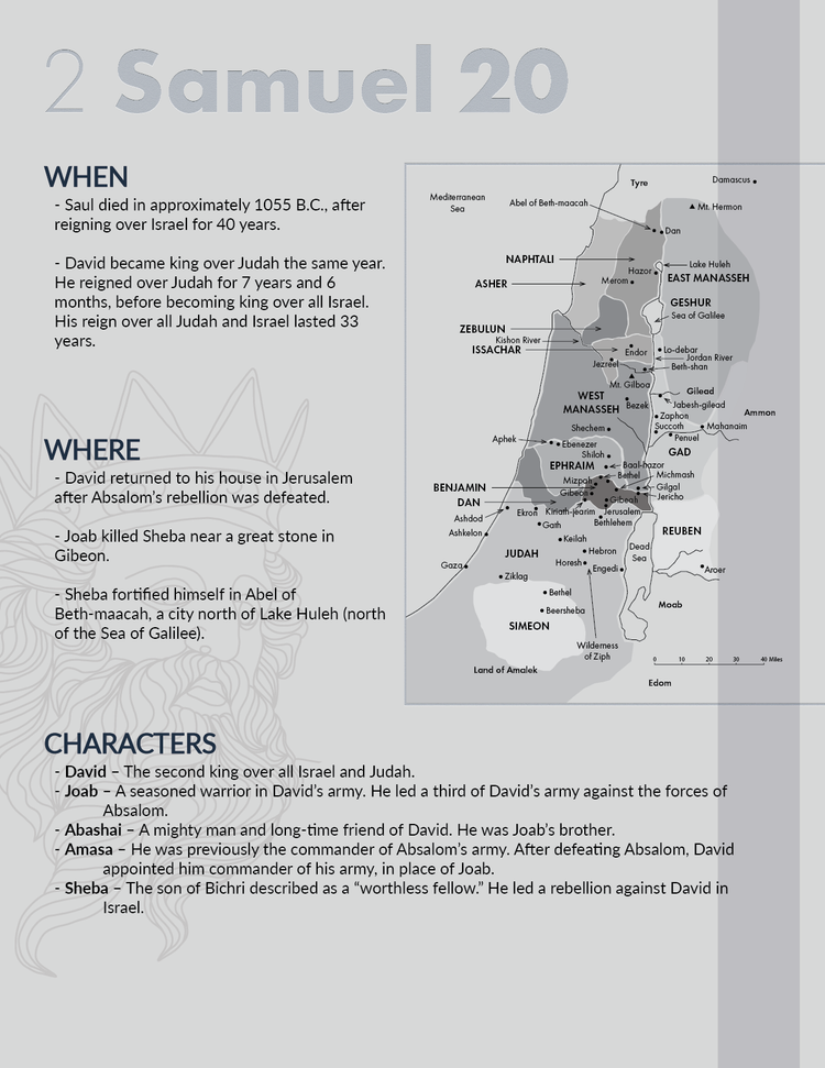 2 Samuel 20 Summary - 5 Minute Bible Study — 2BeLikeChrist