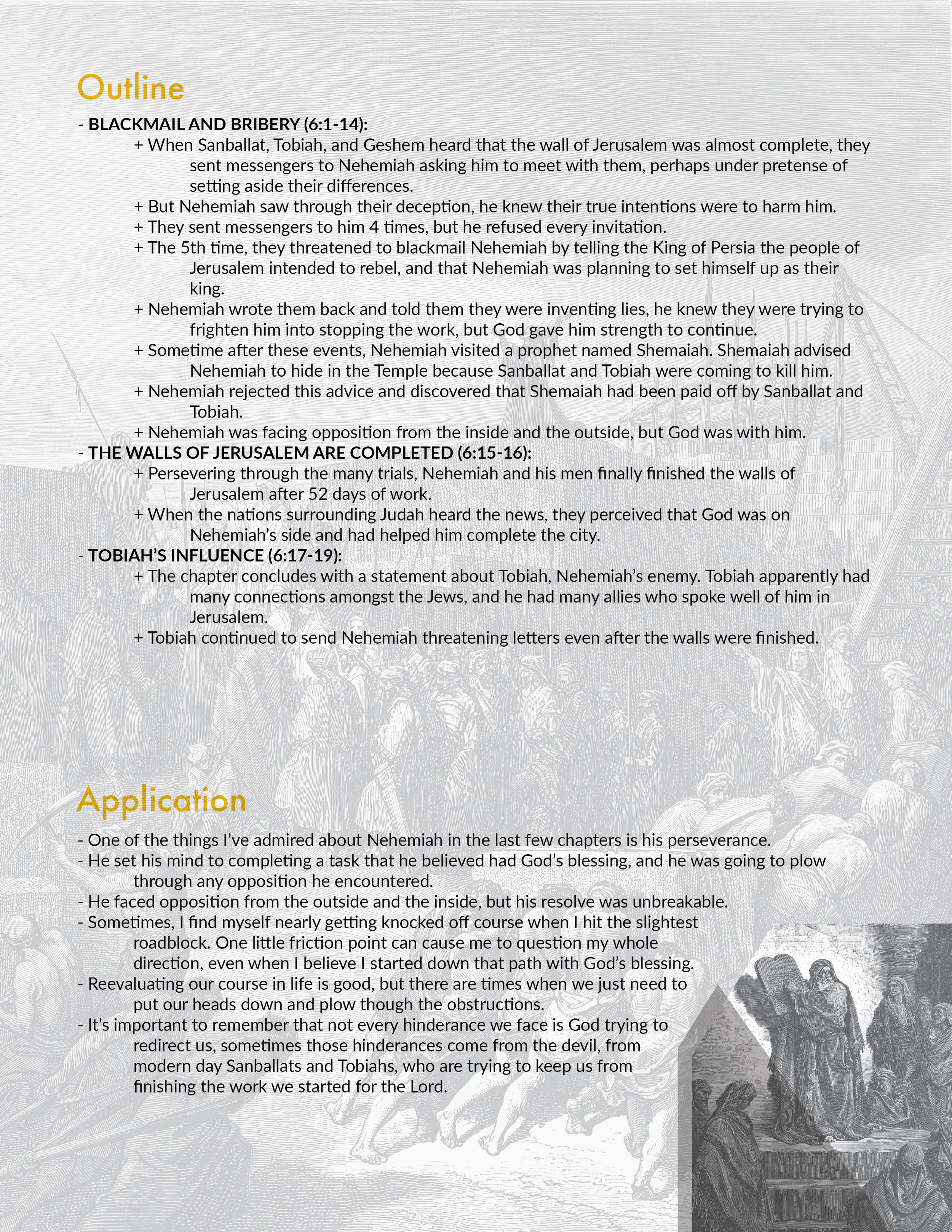 Nehemiah 6 Summary - 5 Minute Bible Study — 2BeLikeChrist
