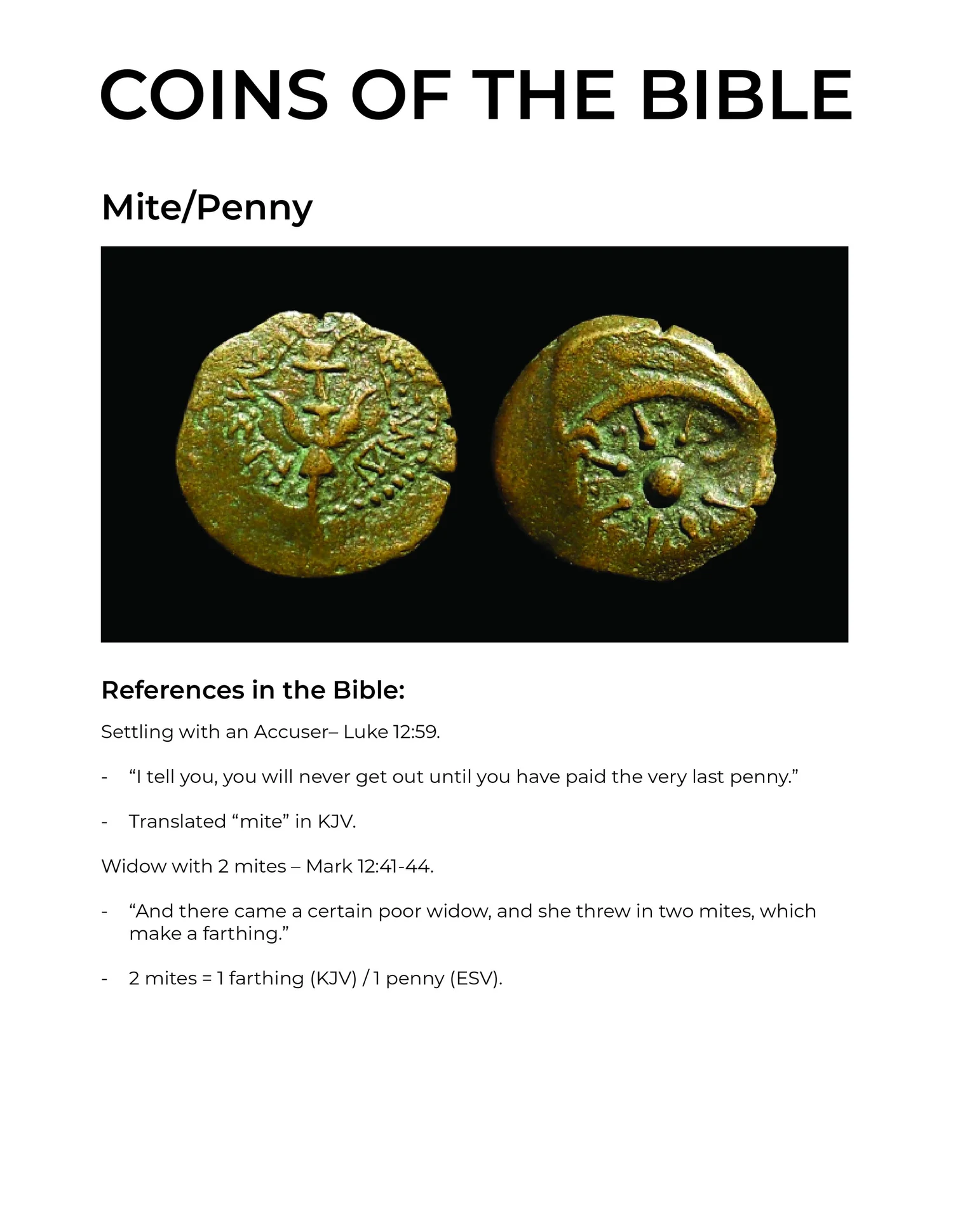 Types of Coins in the Bible — 2BeLikeChrist
