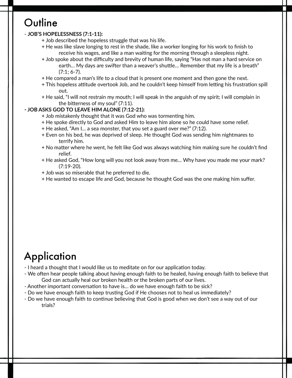 Job 7 Summary - 5 Minute Bible Study — 2BeLikeChrist