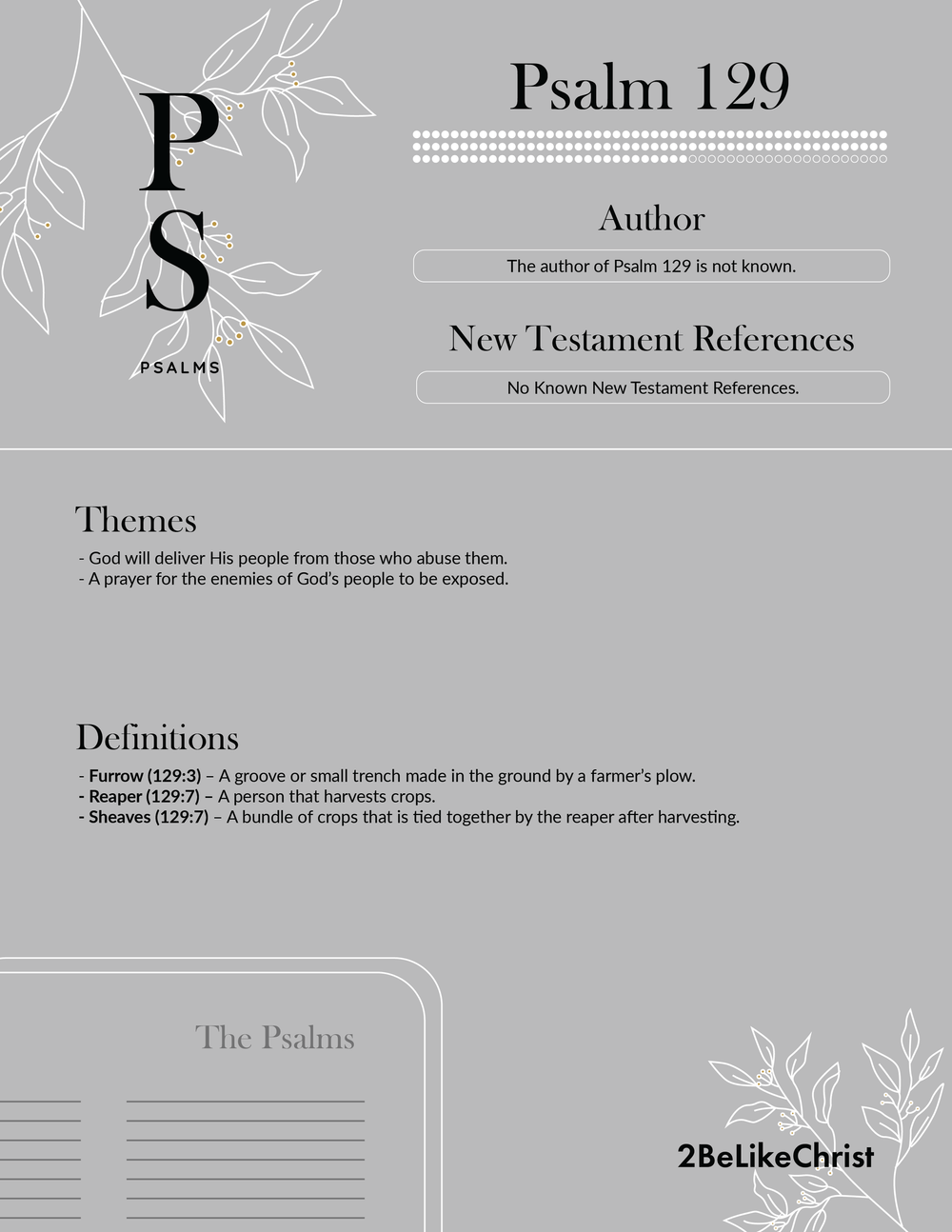 Psalm 129 Summary - 5 Minute Bible Study — 2BeLikeChrist