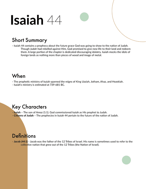 Isaiah 44 - Bible Study in 5 Minutes — 2BeLikeChrist