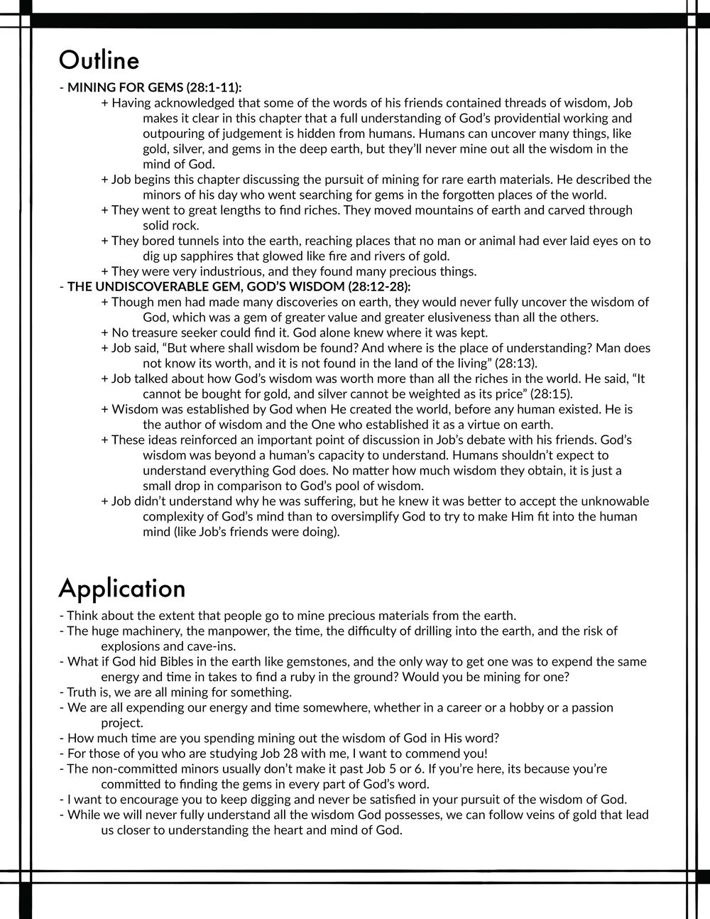 Job 28 Summary - 5 Minute Bible Study — 2BeLikeChrist