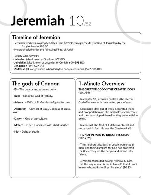Jeremiah 10 - Bible Study, Explanation, and Application — 2BeLikeChrist