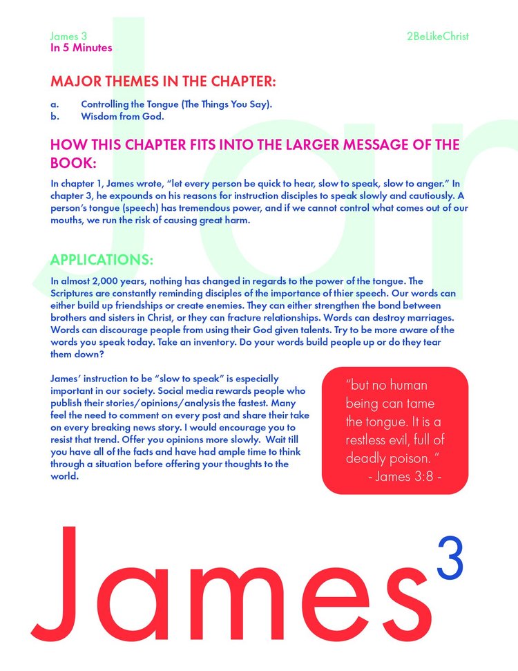 Summary of James 3 in 5 Minutes - Quick Bible Study — 2BeLikeChrist