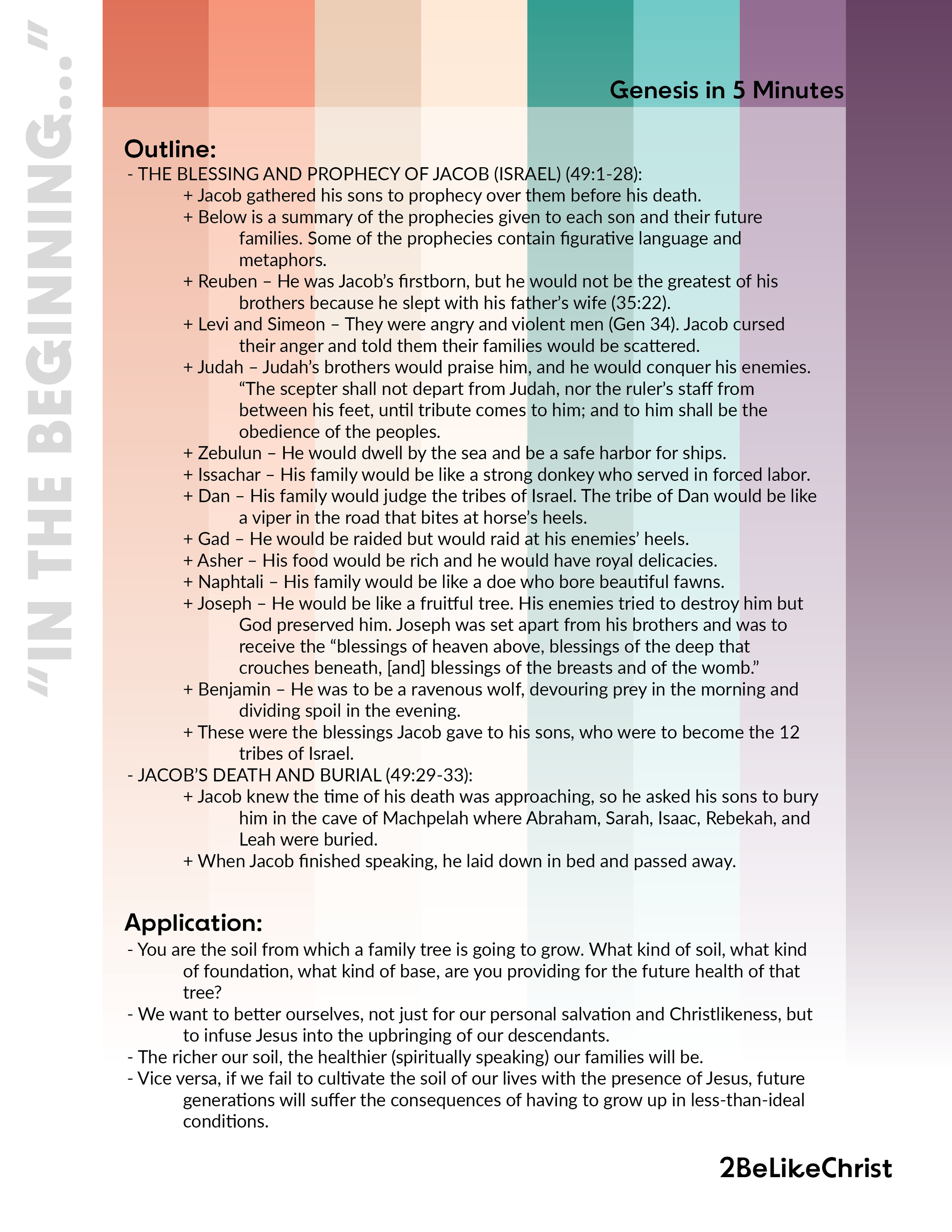 Genesis 49 Summary - 5 Minute Bible Study — 2BeLikeChrist