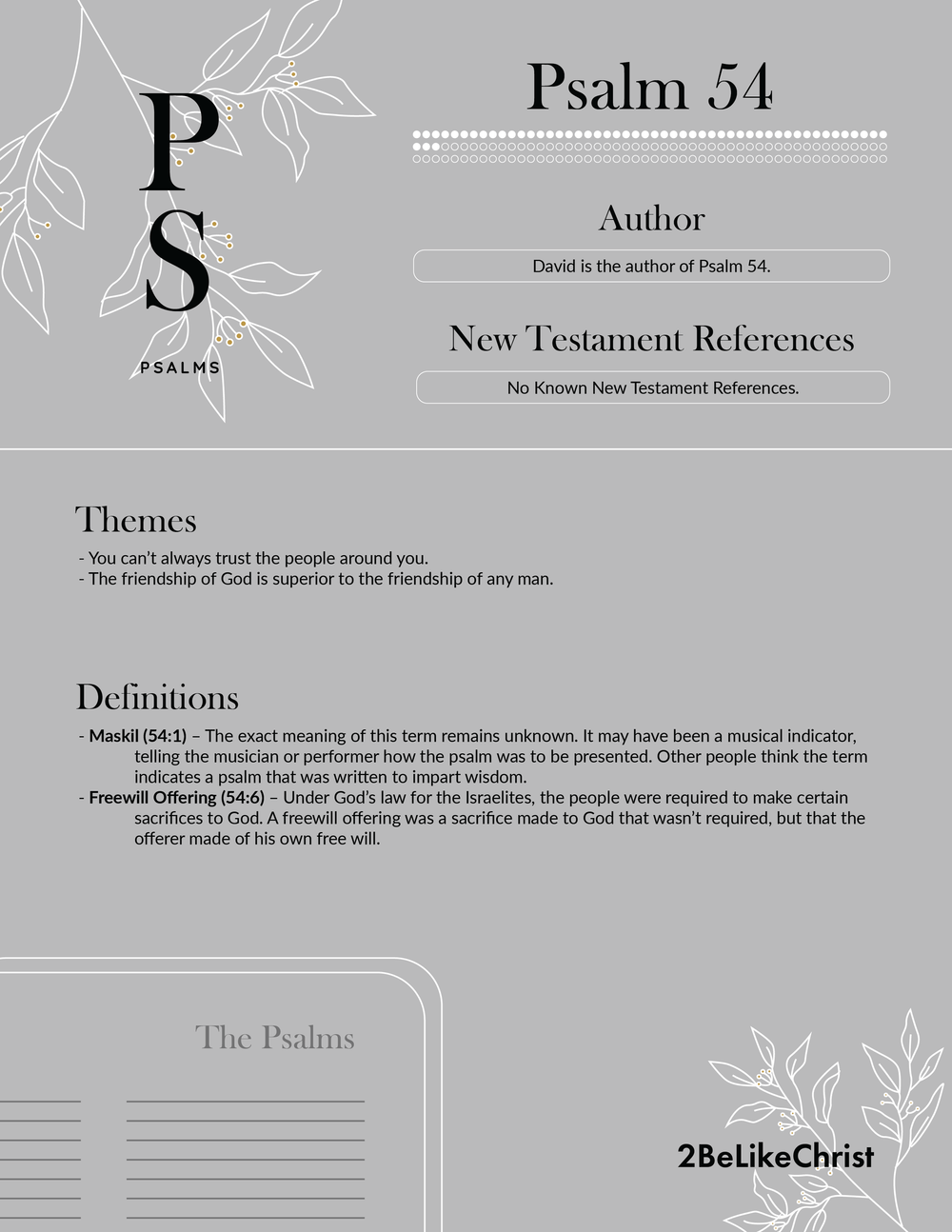 Psalm 54 Summary - 5 Minute Bible Study — 2BeLikeChrist