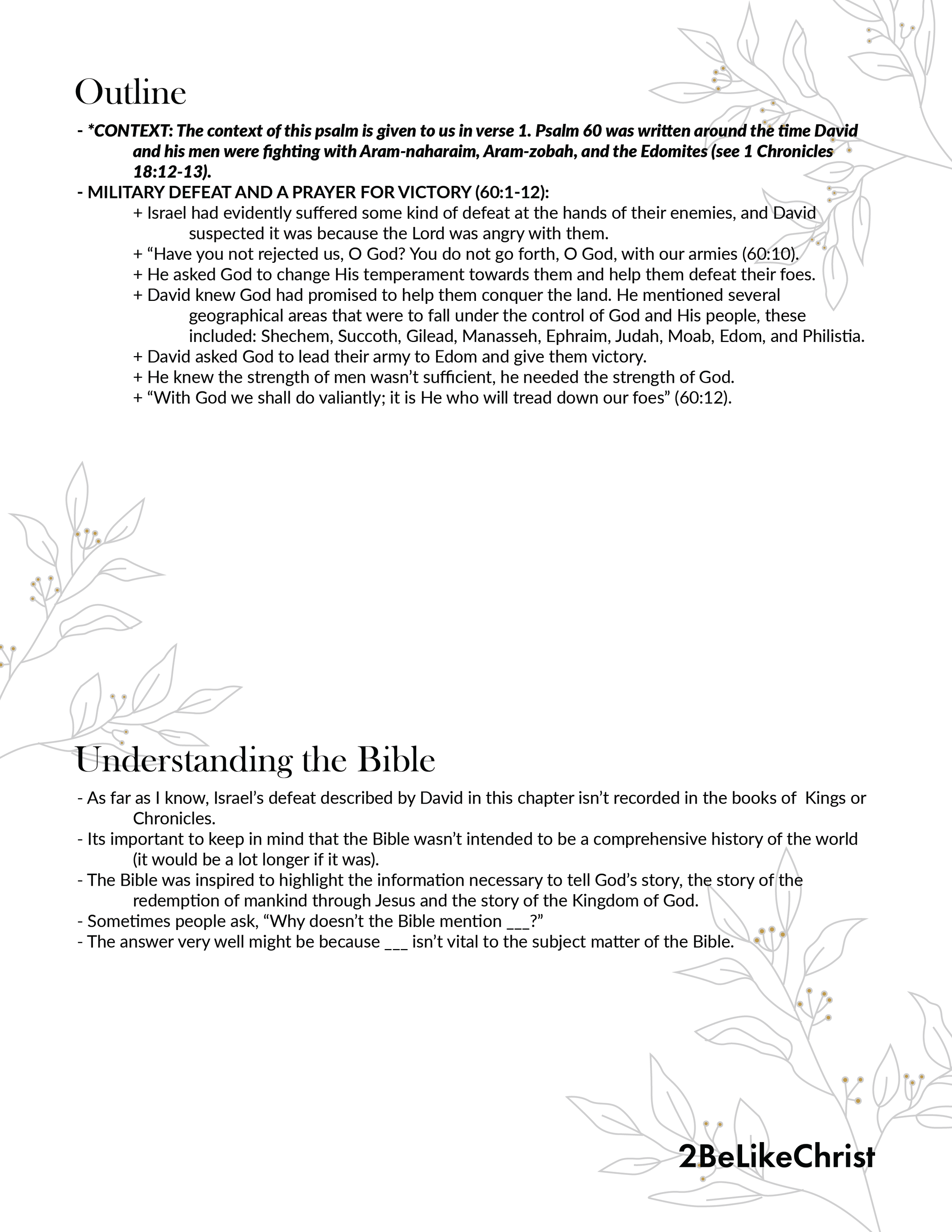 Psalm 60 Summary - 5 Minute Bible Study — 2BeLikeChrist