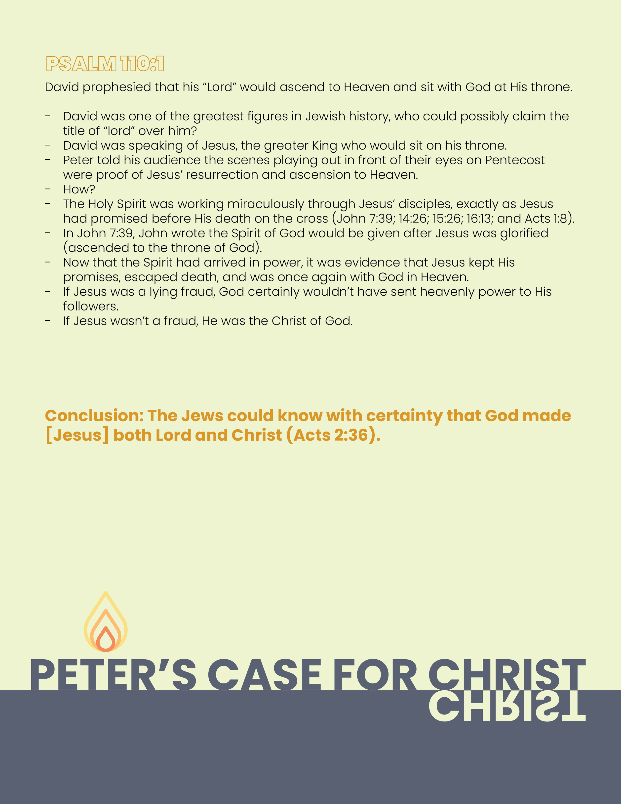 Peter’s Case for Christ on Pentecost - Acts 2 — 2BeLikeChrist