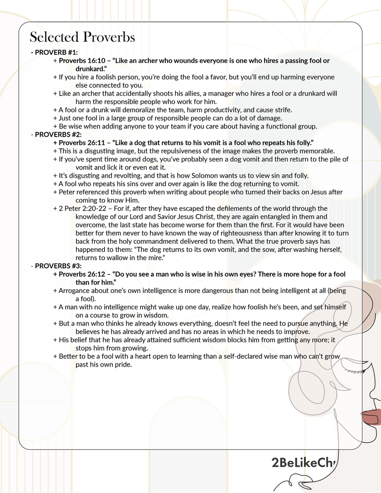 Proverbs 26 Summary - 5 Minute Bible Study — 2BeLikeChrist