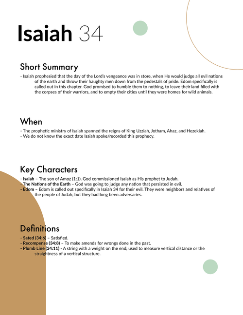 Isaiah 34 - Bible Study in 5 Minutes — 2BeLikeChrist