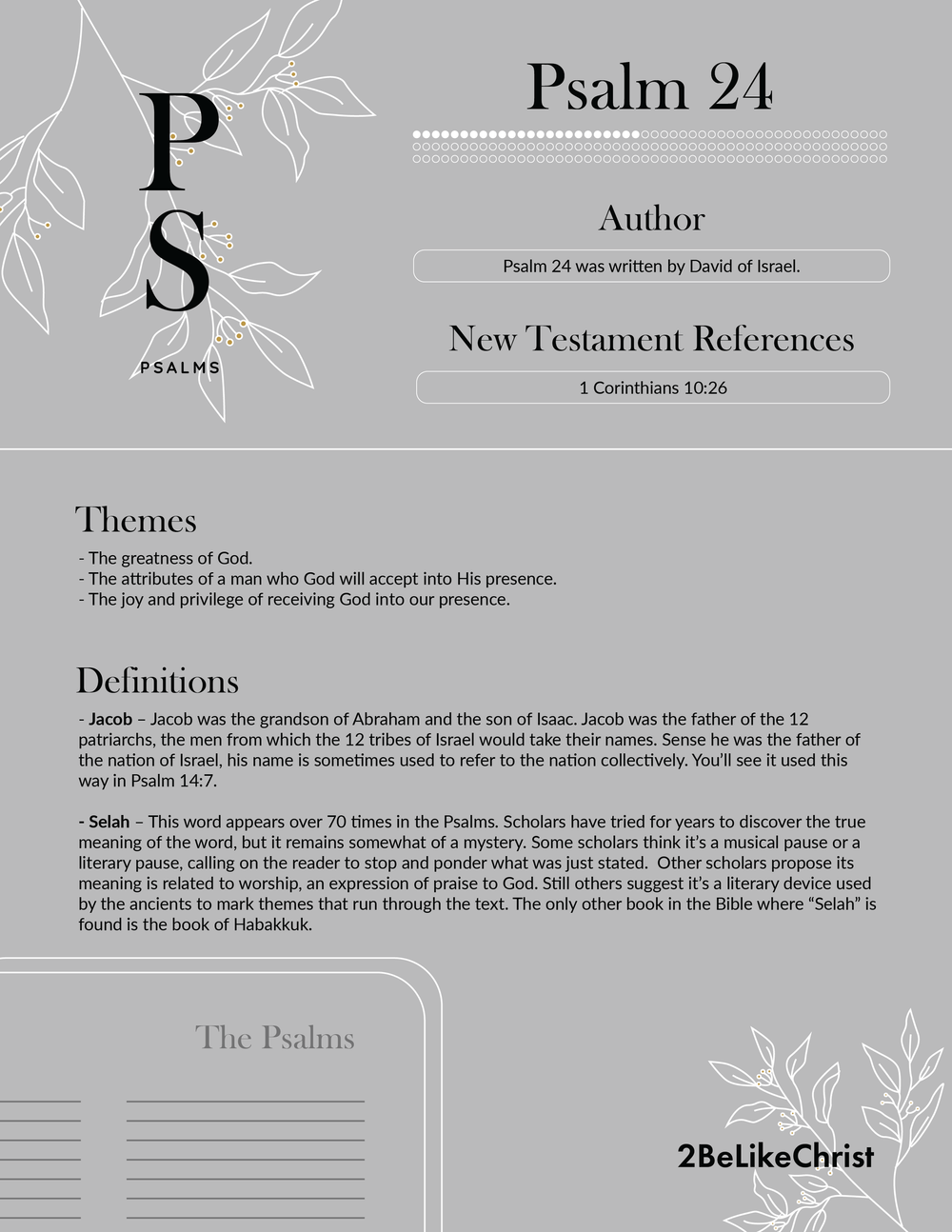 Psalm 24 Summary - 5 Minute Bible Study — 2BeLikeChrist