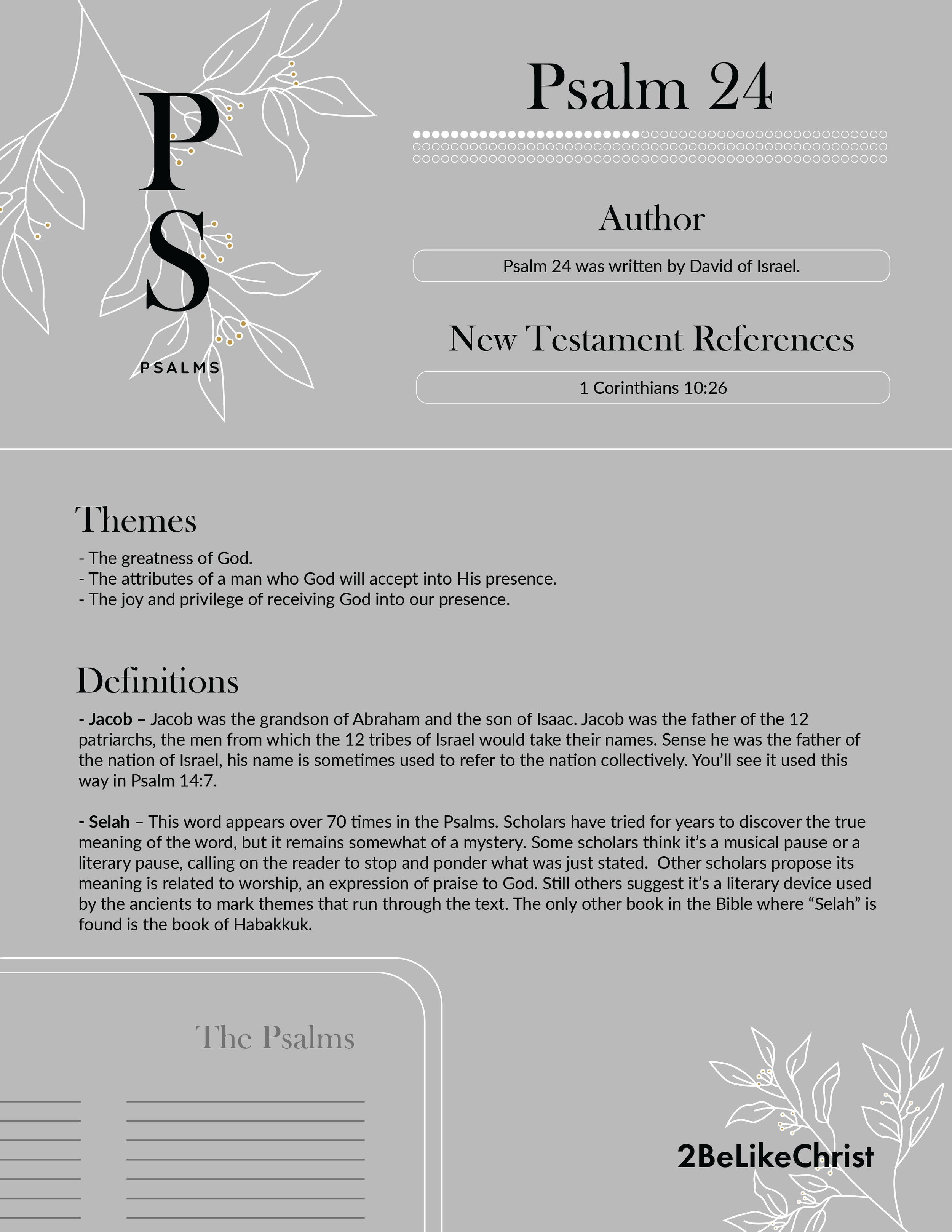 Psalm 24 Summary - 5 Minute Bible Study — 2BeLikeChrist