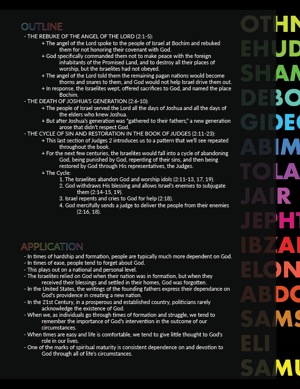 Judges 2 Summary - 5 Minute Bible Study — 2BeLikeChrist