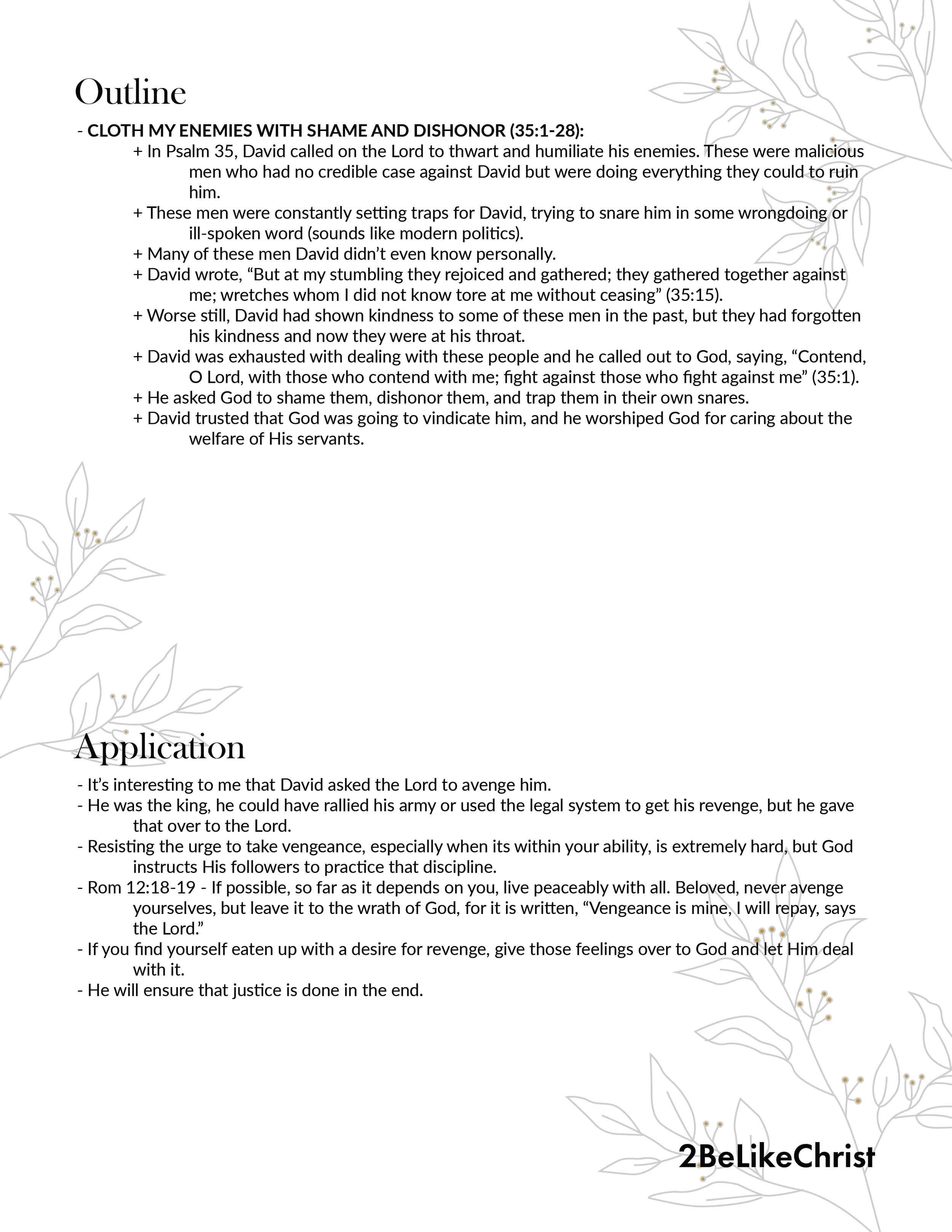 Psalm 35 Summary - 5 Minute Bible Study — 2BeLikeChrist