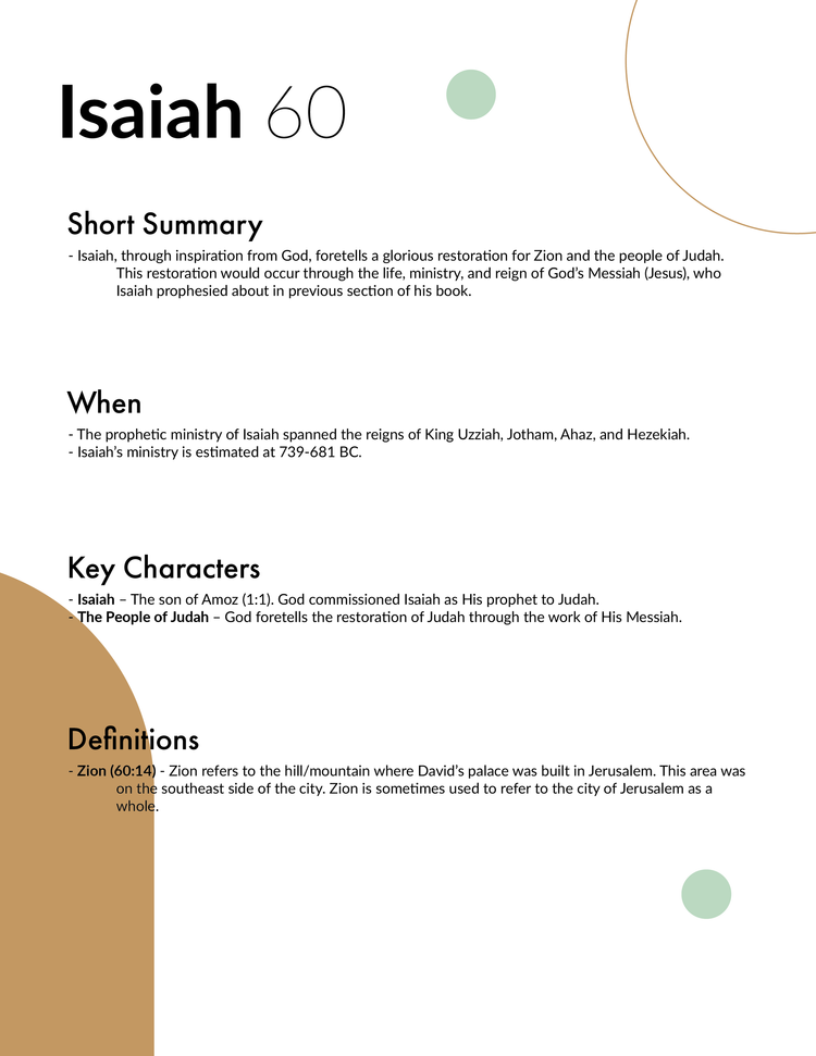 Isaiah 60 - Bible Study in 5 Minutes — 2BeLikeChrist