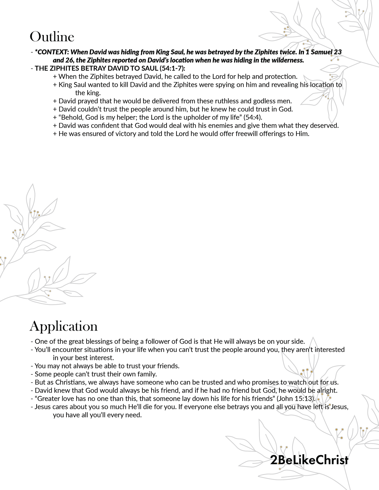 Psalm 54 Summary - 5 Minute Bible Study — 2BeLikeChrist