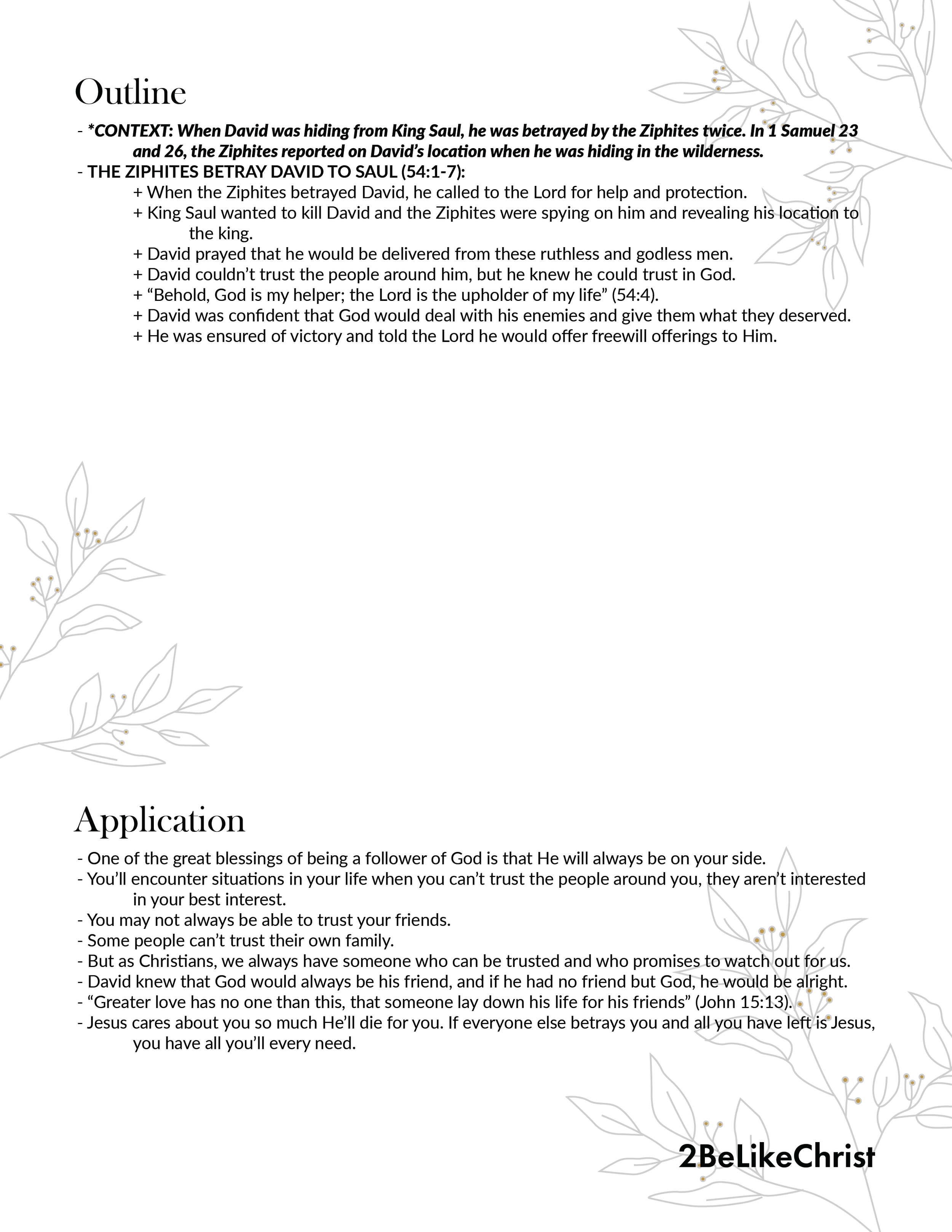 Psalm 54 Summary - 5 Minute Bible Study — 2BeLikeChrist