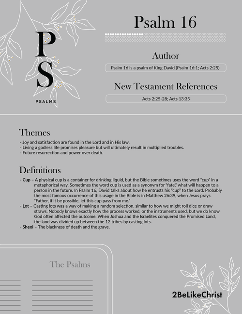 Psalm 16 Summary - 5 Minute Bible Study — 2BeLikeChrist