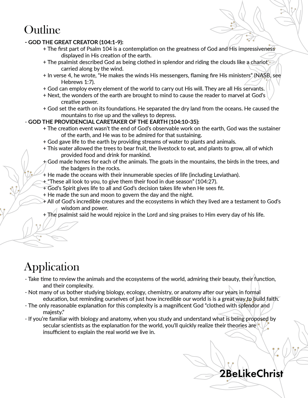 Psalm 104 Summary - 5 Minute Bible Study — 2BeLikeChrist