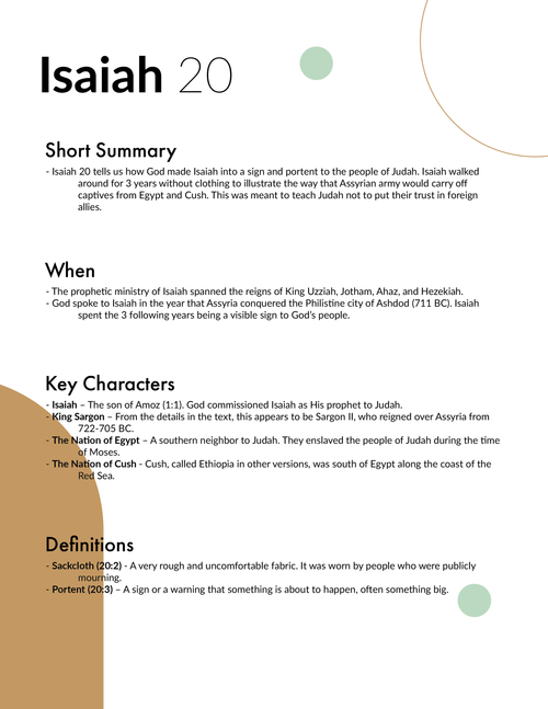 Isaiah 20 - Bible Study in 5 Minutes — 2BeLikeChrist