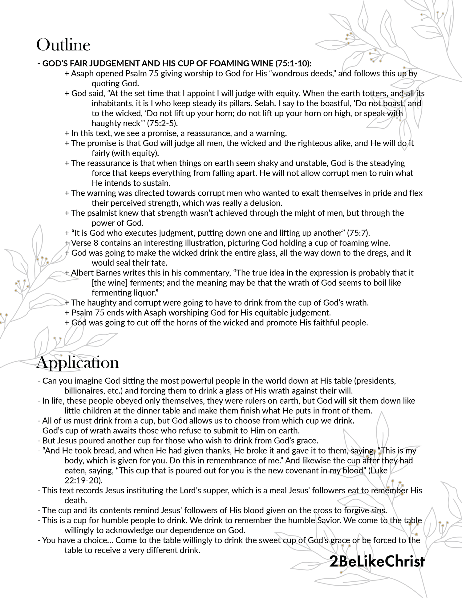 Psalm 75 Summary 5 Minute Bible Study 2belikechrist