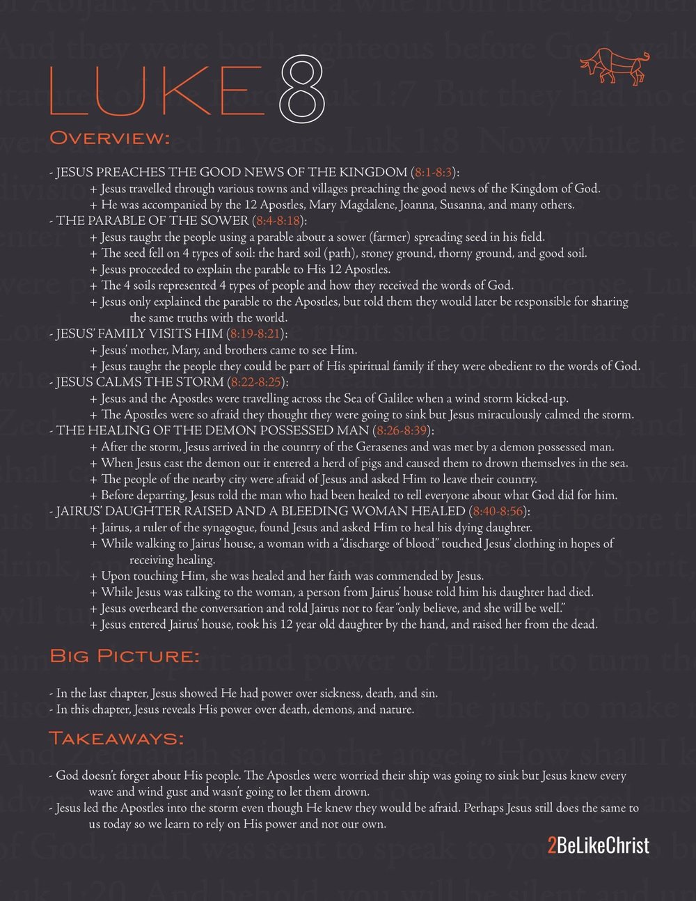 Luke 8 Summary - 5 Minute Bible Study — 2BeLikeChrist