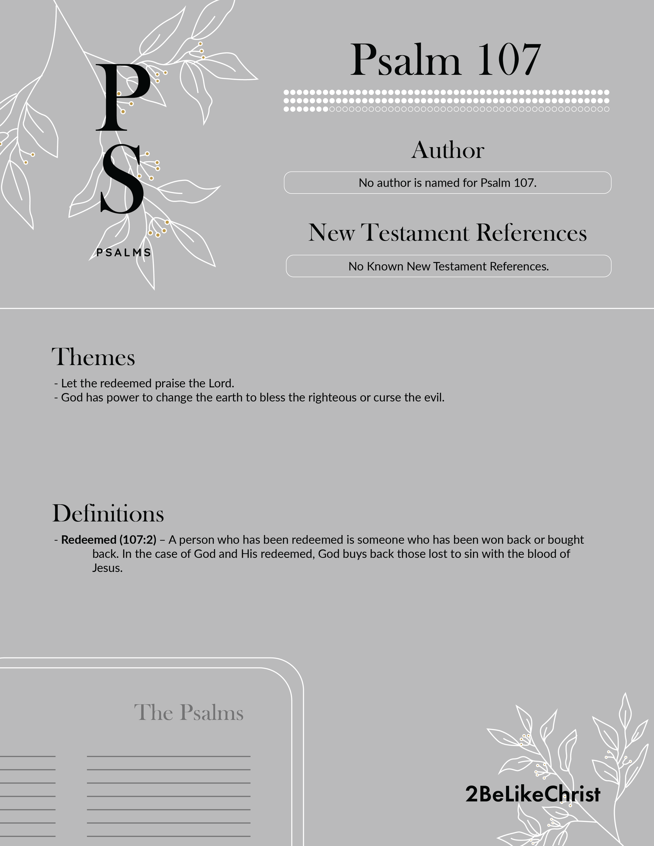 Psalm 107 Summary - 5 Minute Bible Study — 2BeLikeChrist