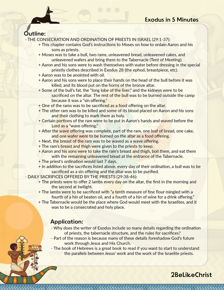 Exodus 29 Summary A Concise Overview In 5 Minutes 2belikechrist