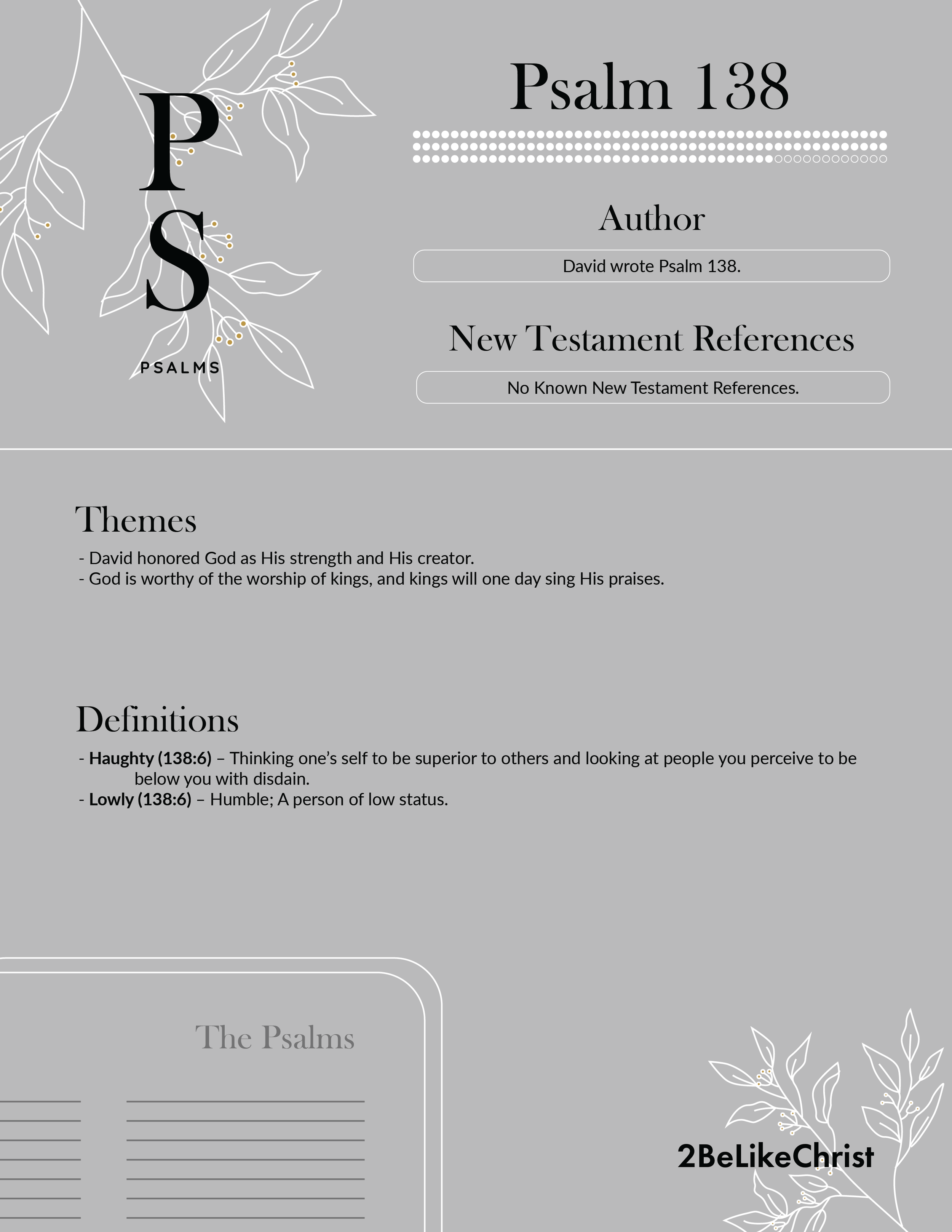 Psalm 138 Summary - 5 Minute Bible Study — 2BeLikeChrist