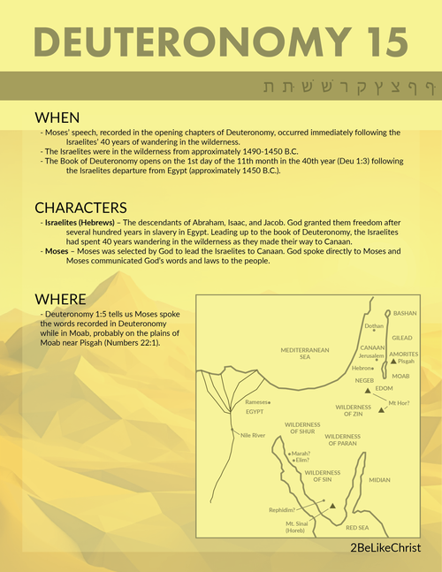 Deuteronomy 15 Summary - 5 Minute Bible Study — 2BeLikeChrist