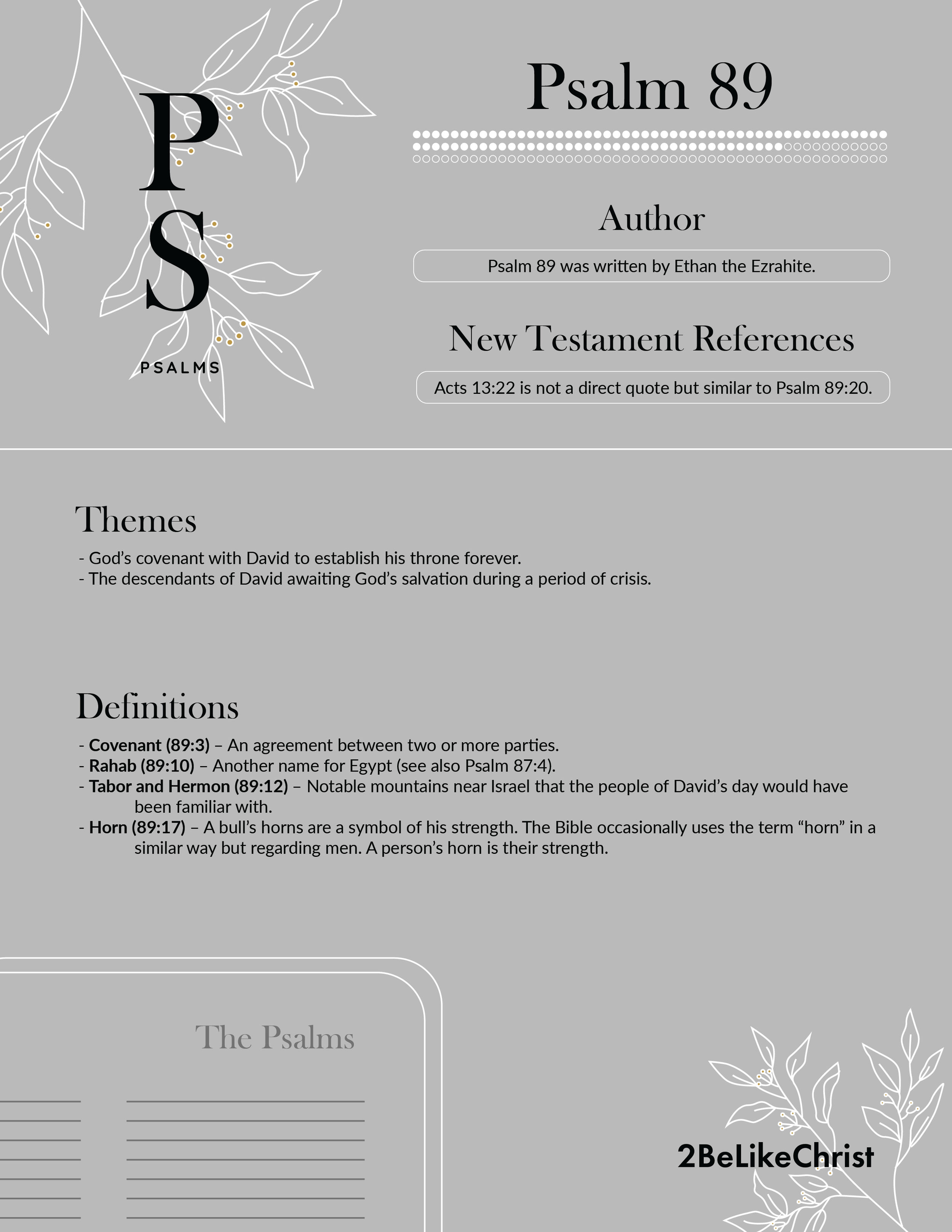 Psalm 89 Summary 5 Minute Bible Study 2BeLikeChrist Psalm 89 Summary 5 Minute Bible Study 2BeLikeChrist