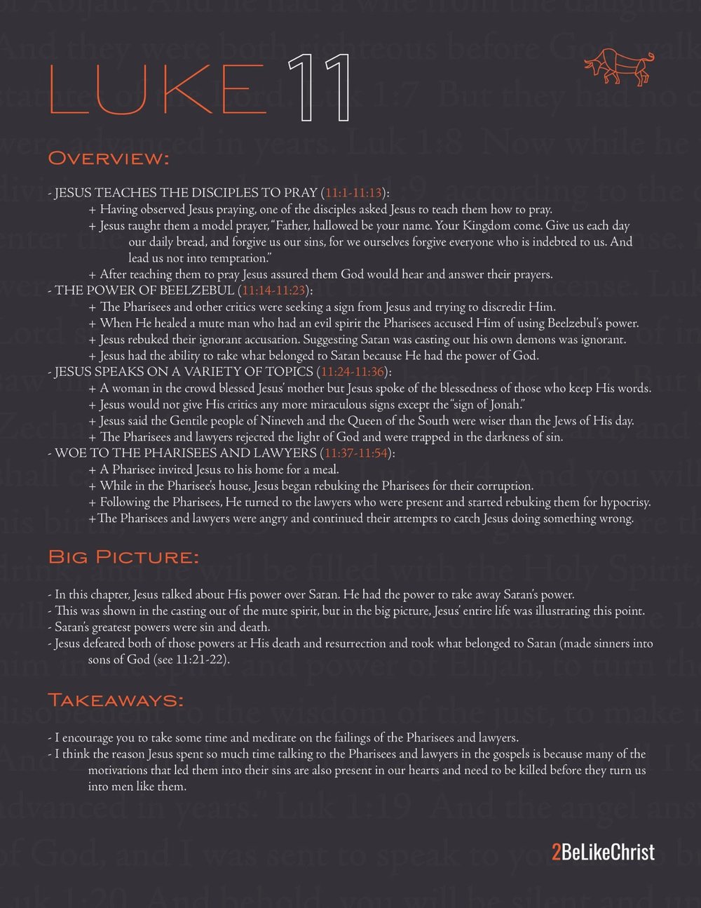 Luke 11 Summary - 5 Minute Bible Study — 2BeLikeChrist