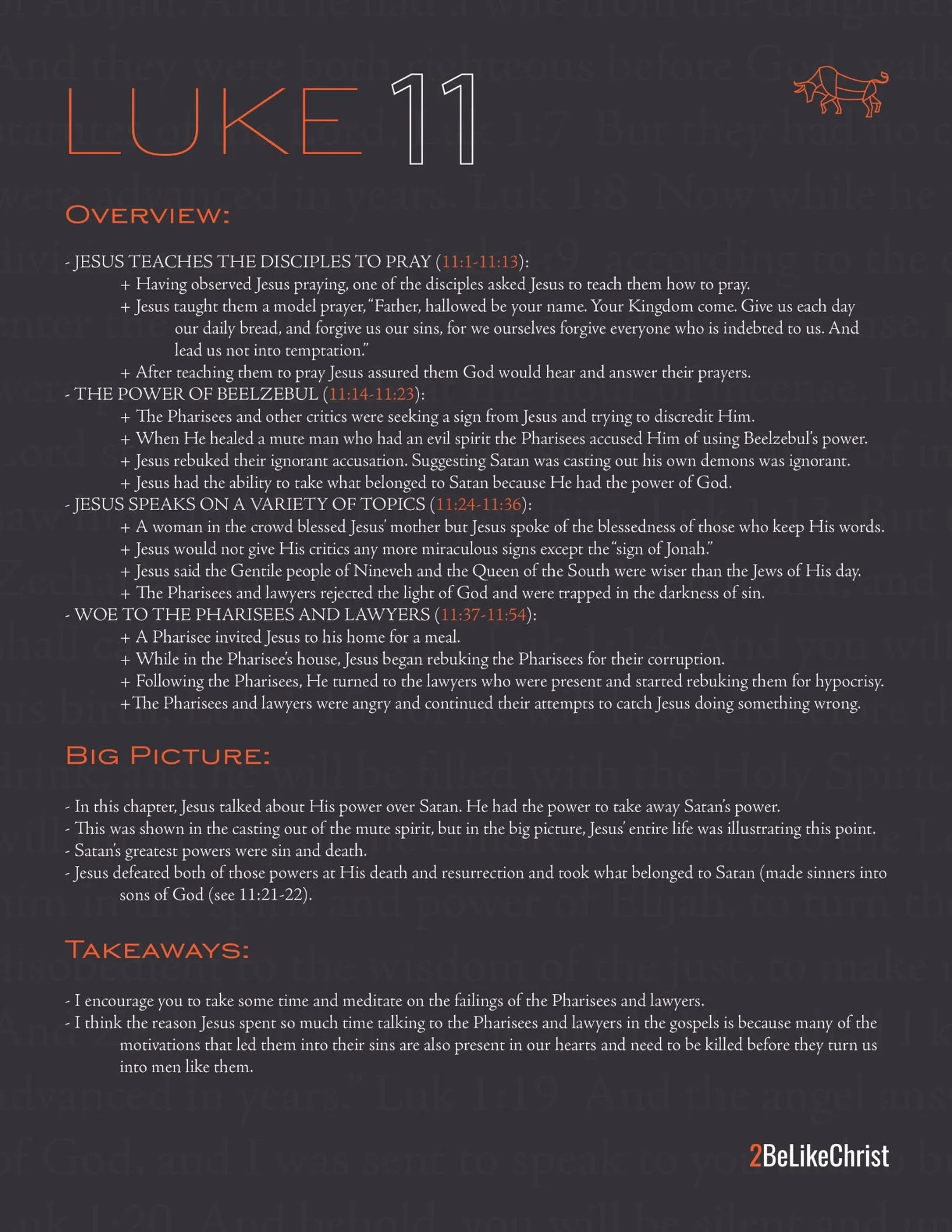 Luke 11 Summary - 5 Minute Bible Study — 2BeLikeChrist