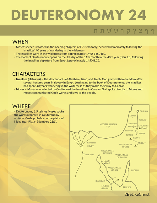 Deuteronomy 24 Summary - 5 Minute Bible Study — 2BeLikeChrist
