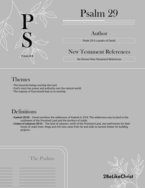 Psalm 29 Summary - 5 Minute Bible Study — 2BeLikeChrist