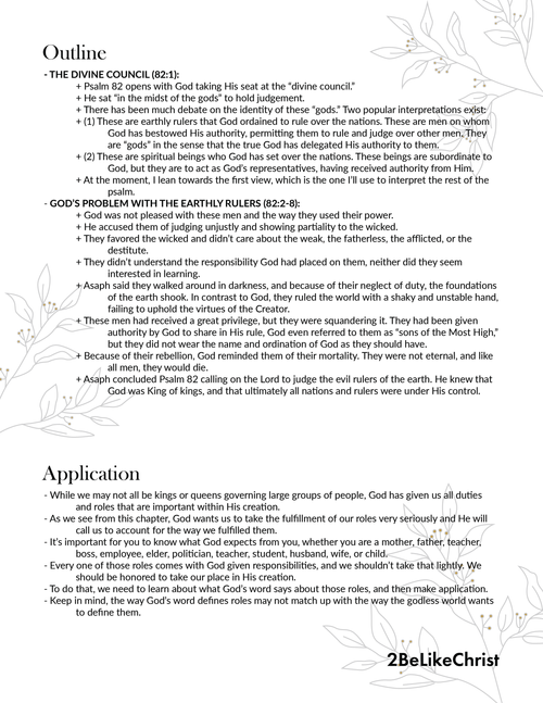Psalm 82 Summary - 5 Minute Bible Study — 2BeLikeChrist