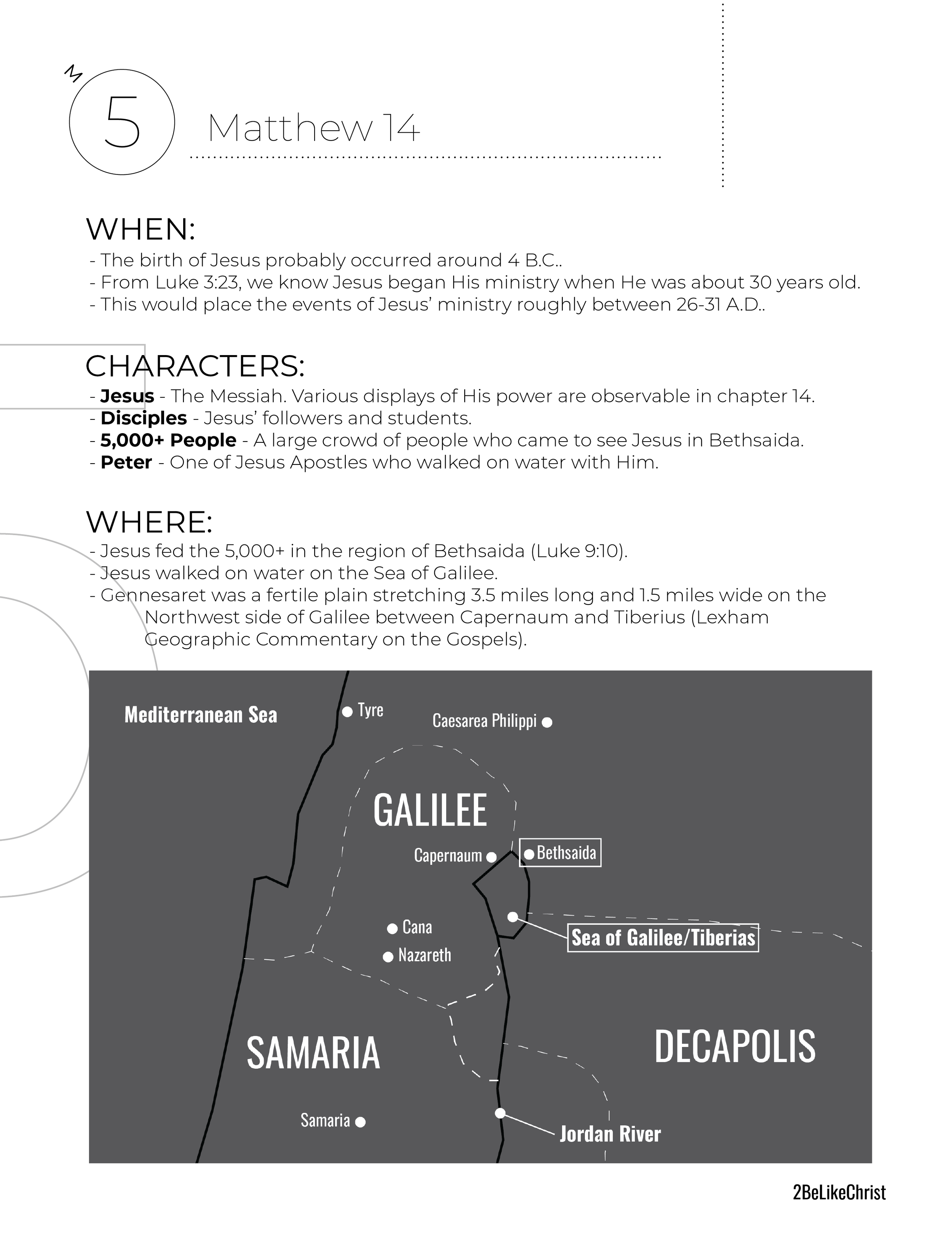 Matthew 14 Summary - Quick Bible Study — 2BeLikeChrist