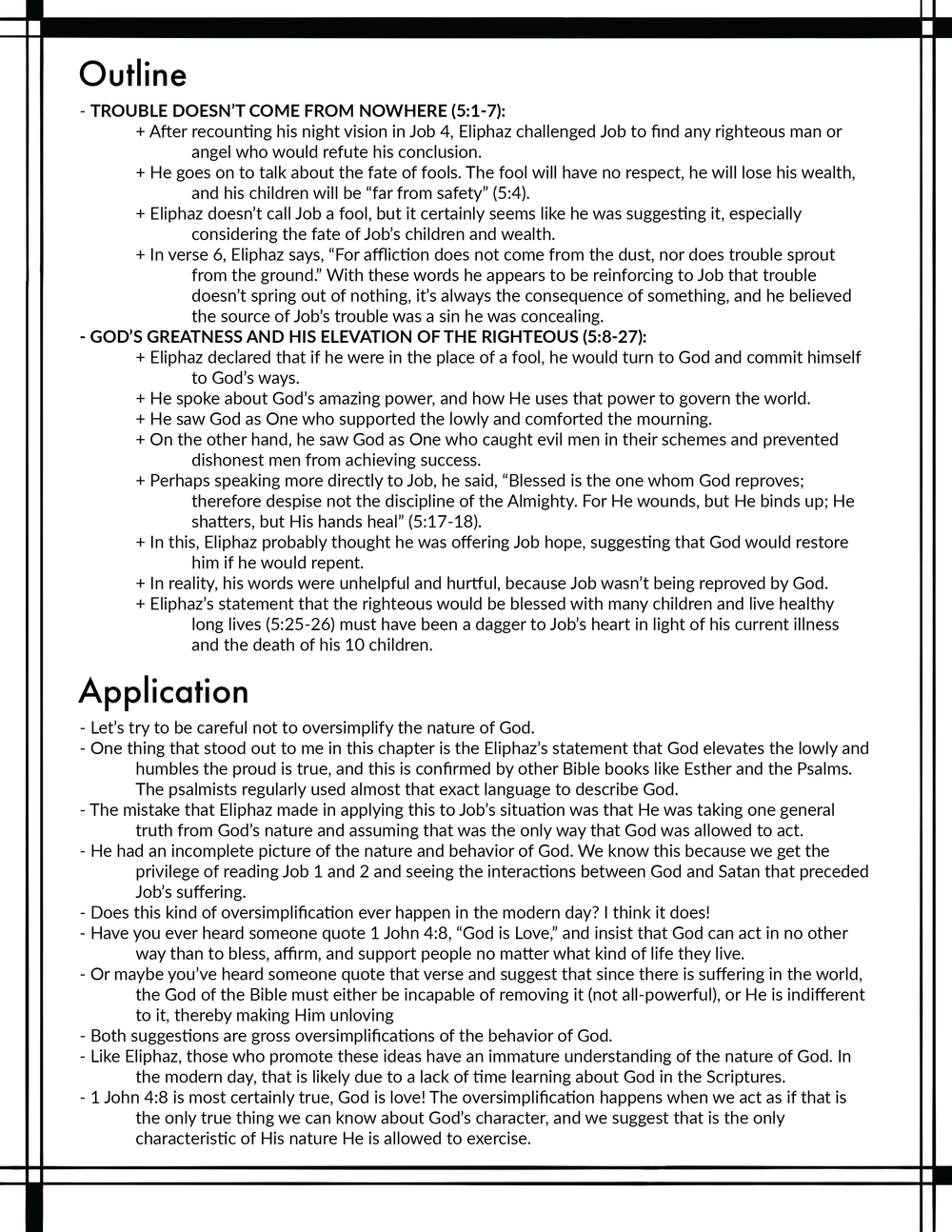 Job 5 Summary - 5 Minute Bible Study — 2BeLikeChrist