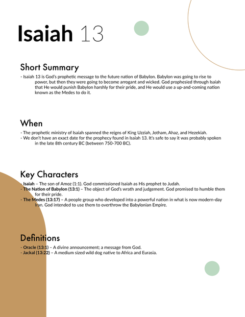 Isaiah 13 - Bible Study in 5 Minutes — 2BeLikeChrist